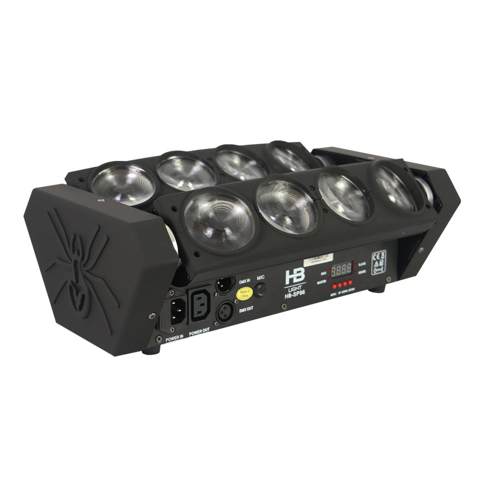 LED SPIDER 8X12W RGBW LEDS CREE 4 IN 1 HB-SP96 – Mak Audio DJ